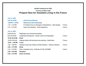 Annual Conference - AALNA - American Assisted Living Nurses Association